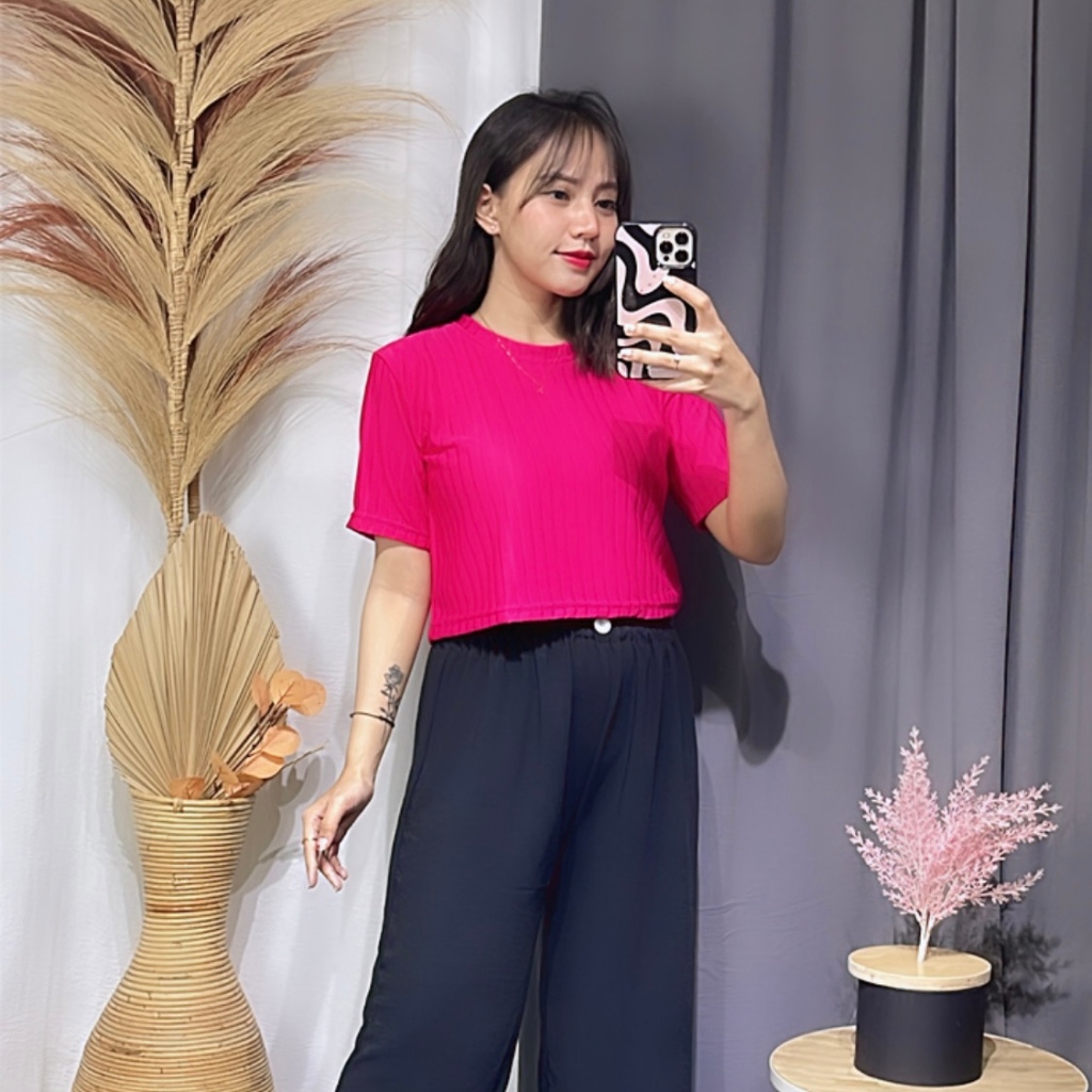 JOSU - SIERA HORNET KNIT CROP TOP / Baju Wanita murah / baju crop top ...