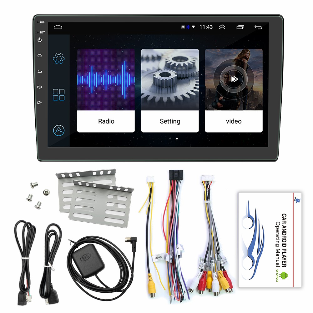 [Stok Lokal] 7/9/10 inci Stereo Mobil Universal Android 10.1 In-Dash Head Unit Layar 2.5D Dengan ...