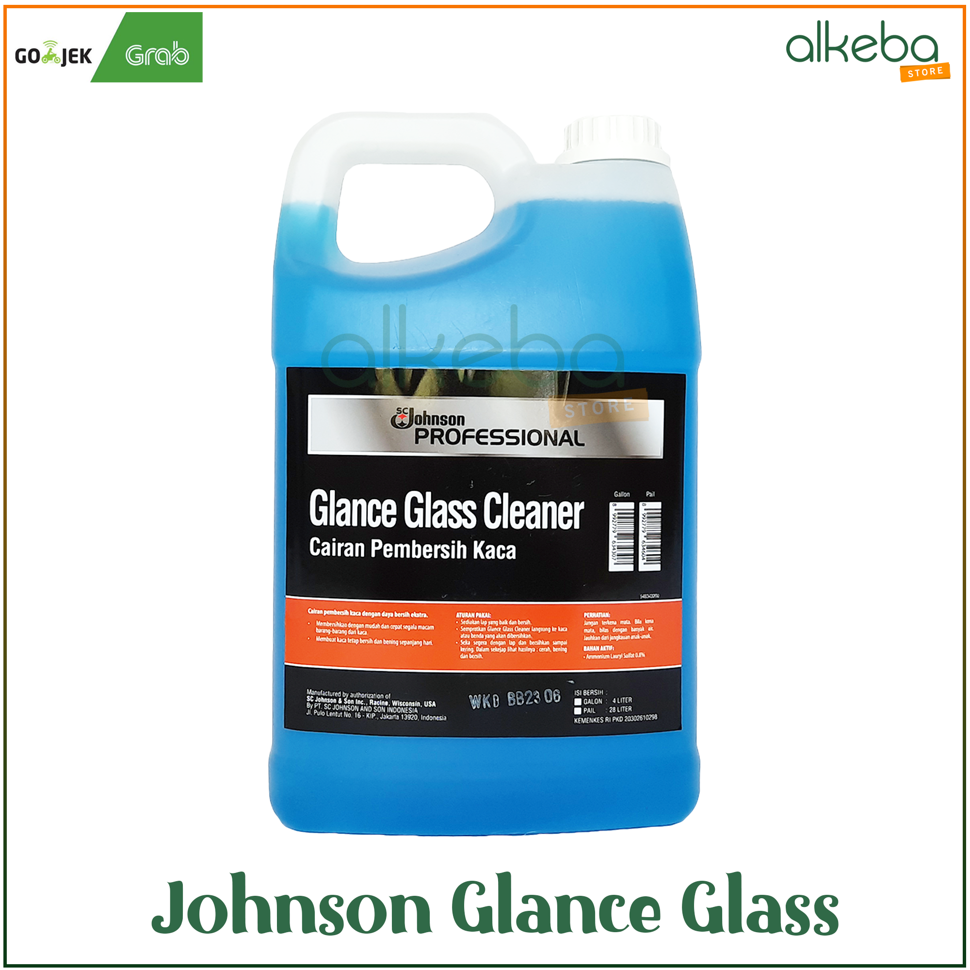 Glance Glass Cleaner Johnson Pembersih Kaca Galon 4 liter | Lazada ...