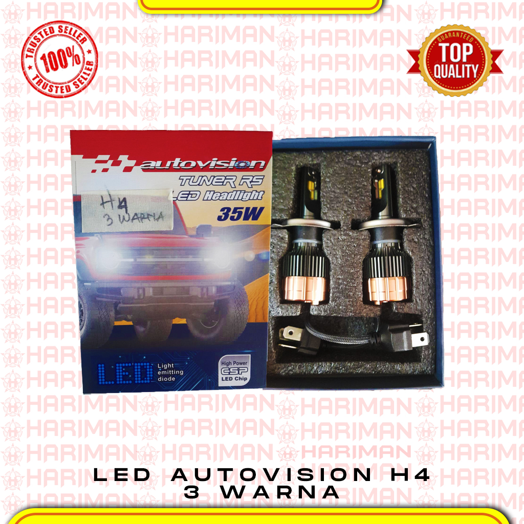 LED AUTOVISION H4 3 WARNA | Lazada Indonesia