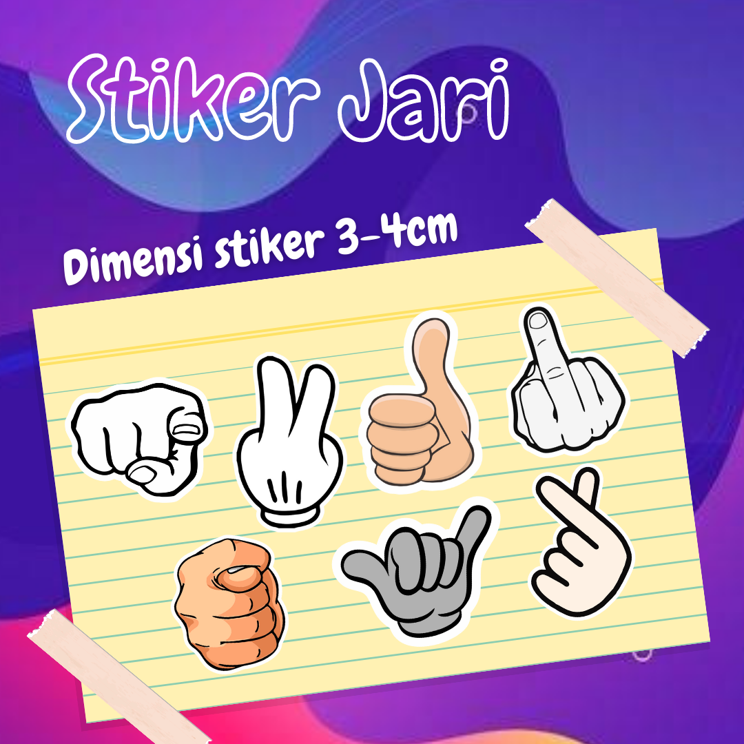 Stiker Jari Unik / Stiker Jempol Kejepit / Stiker Vinyl / Stiker Chromo ...