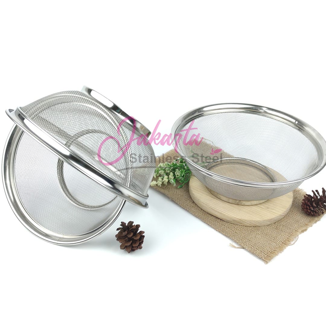 BASKOM BOLONG BASKOM CUCI SAYUR BUAH BASKOM JARING SARINGAN STAINLESS ...