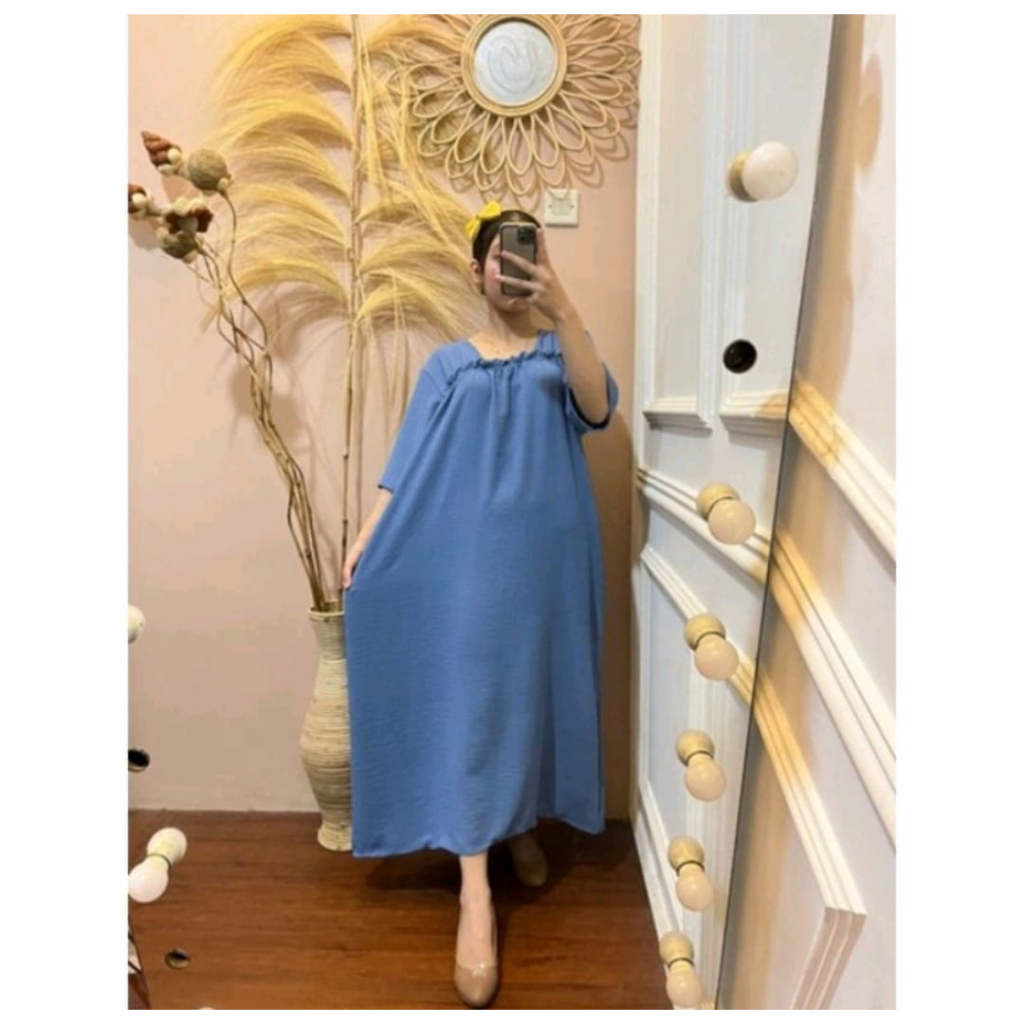 Shena Dress / Daster Zara Crinkle Airflow / Daster Kerut Dada Jumbo ...