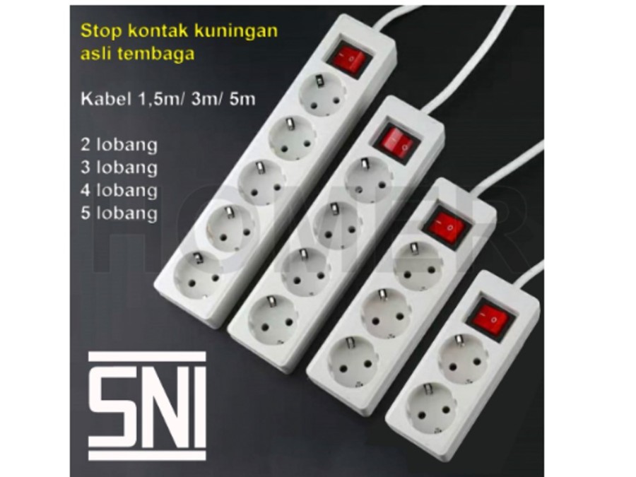 TERLARIS !!! Colokan Kabel Kuat / Colokan 2 3 4 5 Lubang / Colokan 3 ...