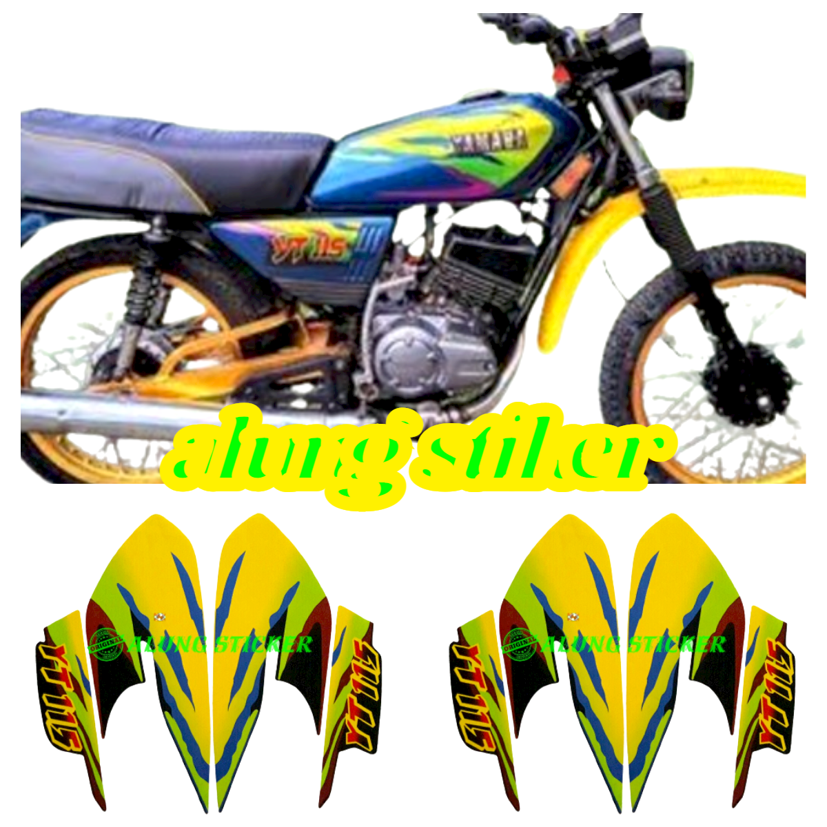 STIKER STRIPING LIS LES BODY MOTOR YAMAHA YT 115 HIJAU 1SET STANDAR ...