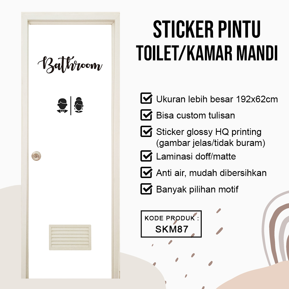 Stiker kamar mandi wallpaper pintu kamar mandi Polos | Lazada Indonesia