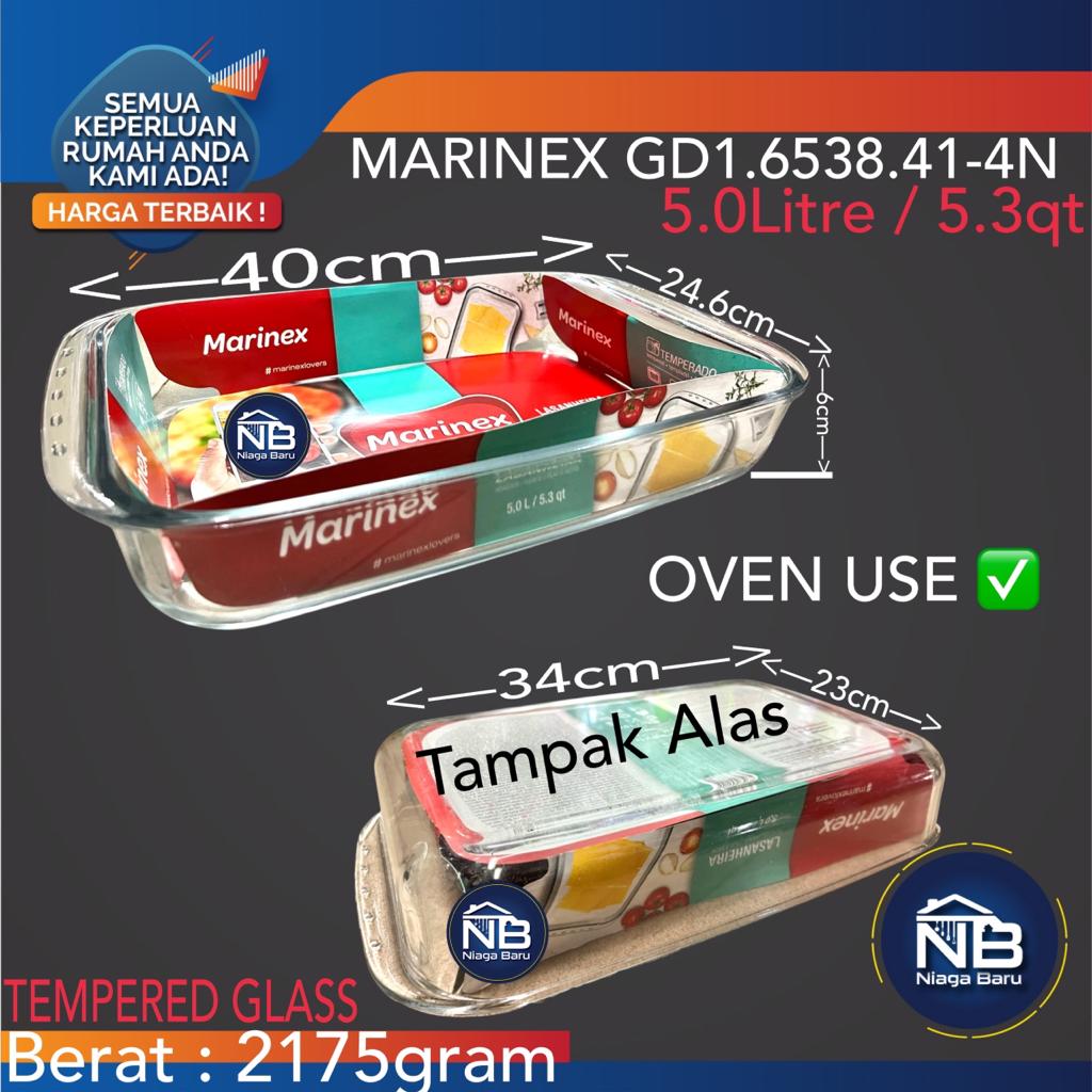 Loyang Kaca Pyrex Tahan Panas Api 5 L 5L Marinex Persegi Panjang 40 Cm ...