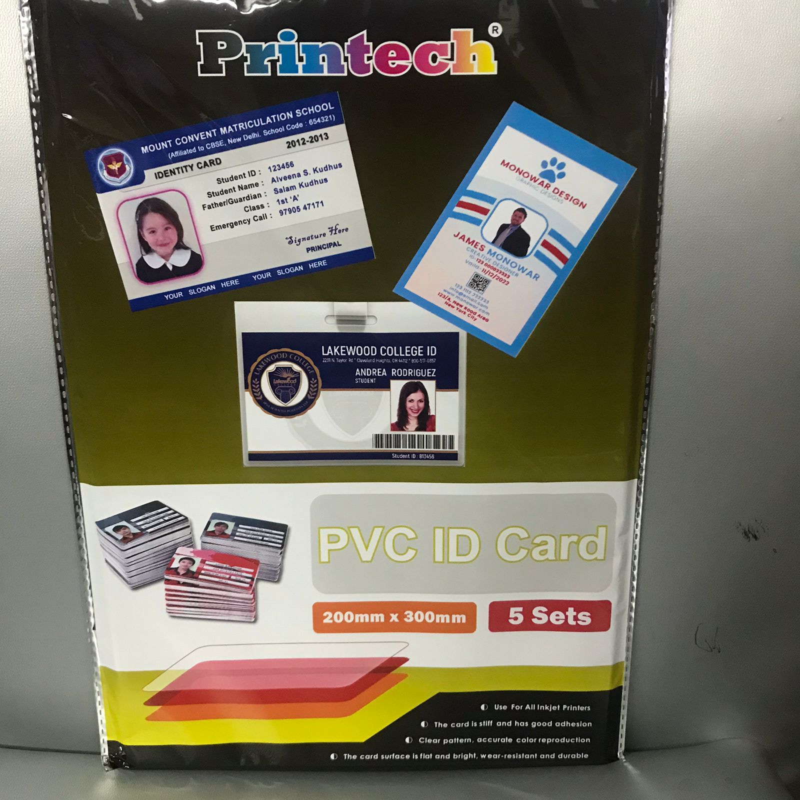 Kertas PVC Printech PVC ID Card 5 Sets 200mmx300mm PVC Name Tag Paper ...