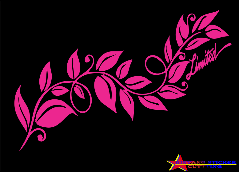 stiker gambar batik bunga stiker kaca depan mobil sticker kaca depan ...