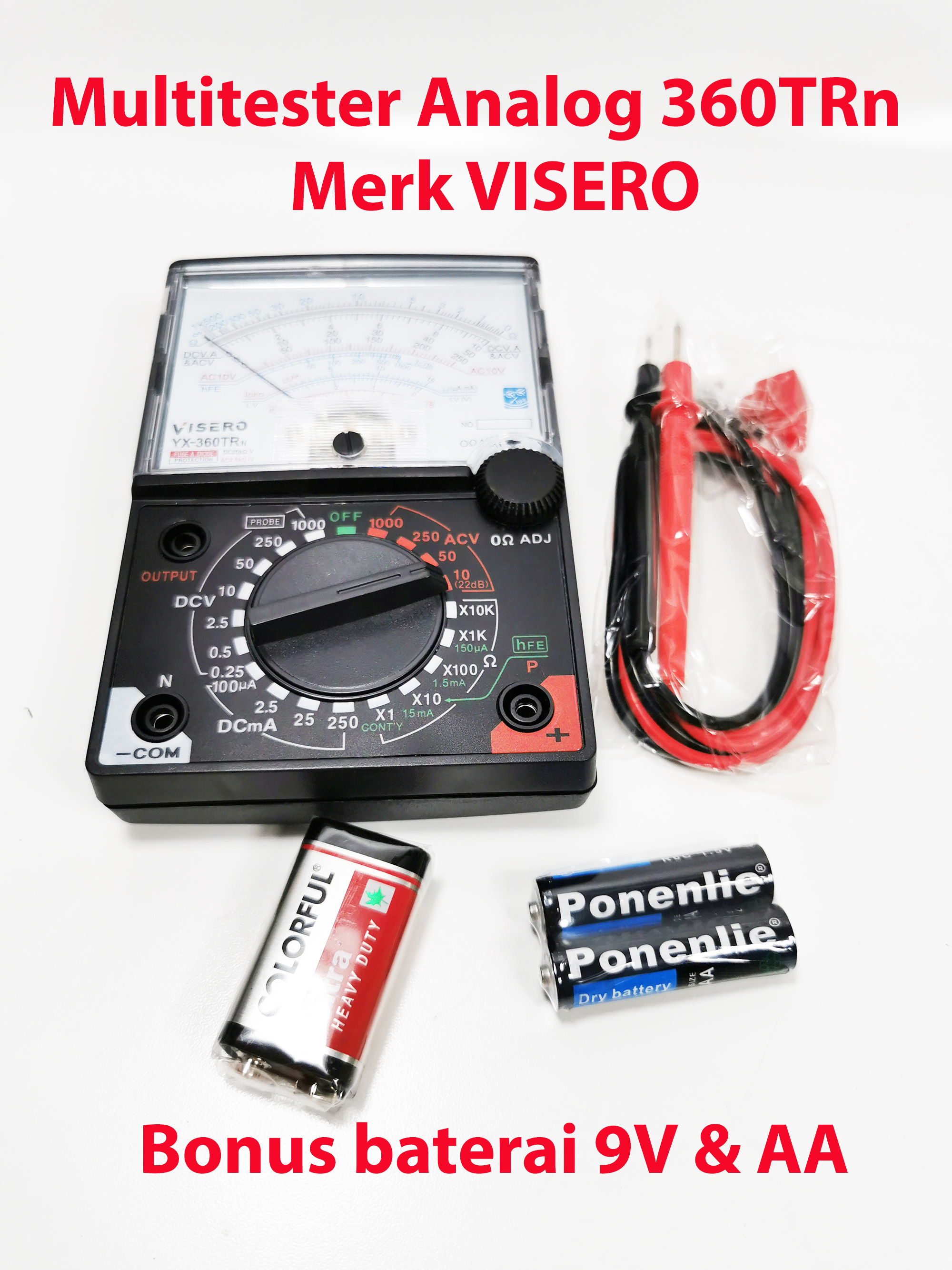 Multitester/ Avometer/ Multimeter Analog Visero YX-360 TRN + Battery ...