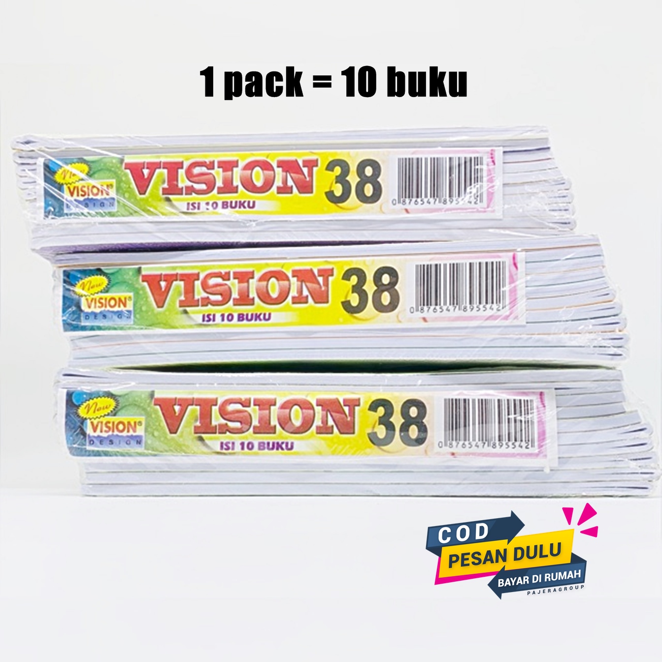 1 PACK = 10 BUKU Buku Tulis VISION 38 Lembar VISION Ukuran 16cm x 21cm ...
