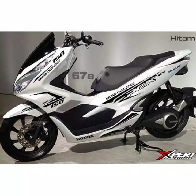 Cutting Sticker PCX putih stiker honda pcx ORACAL GERMANY stiker hitam ...