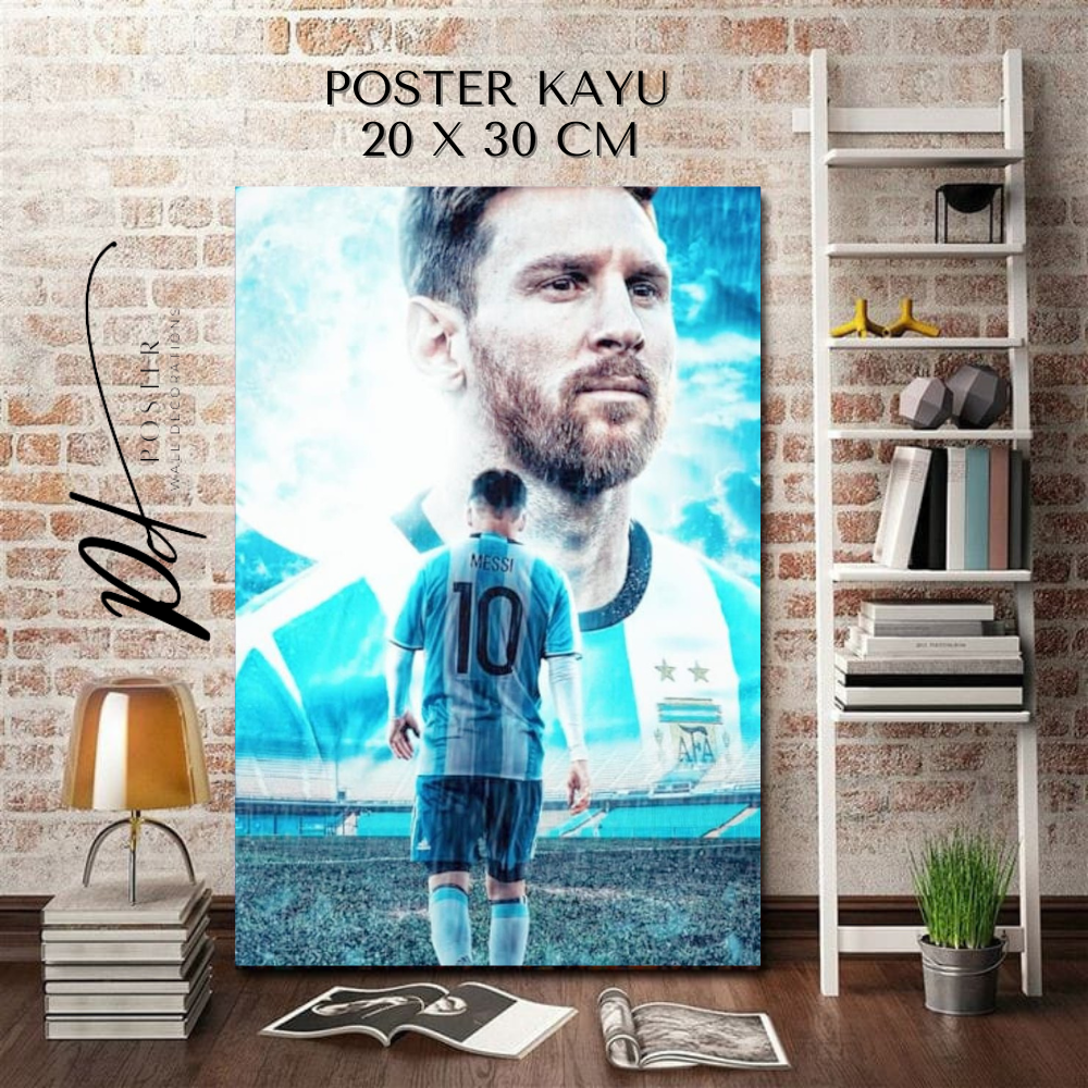 POSTER KAYU LIONEL MESSI - POSTER DINDING MESSI - POSTER ARGENTINA ...