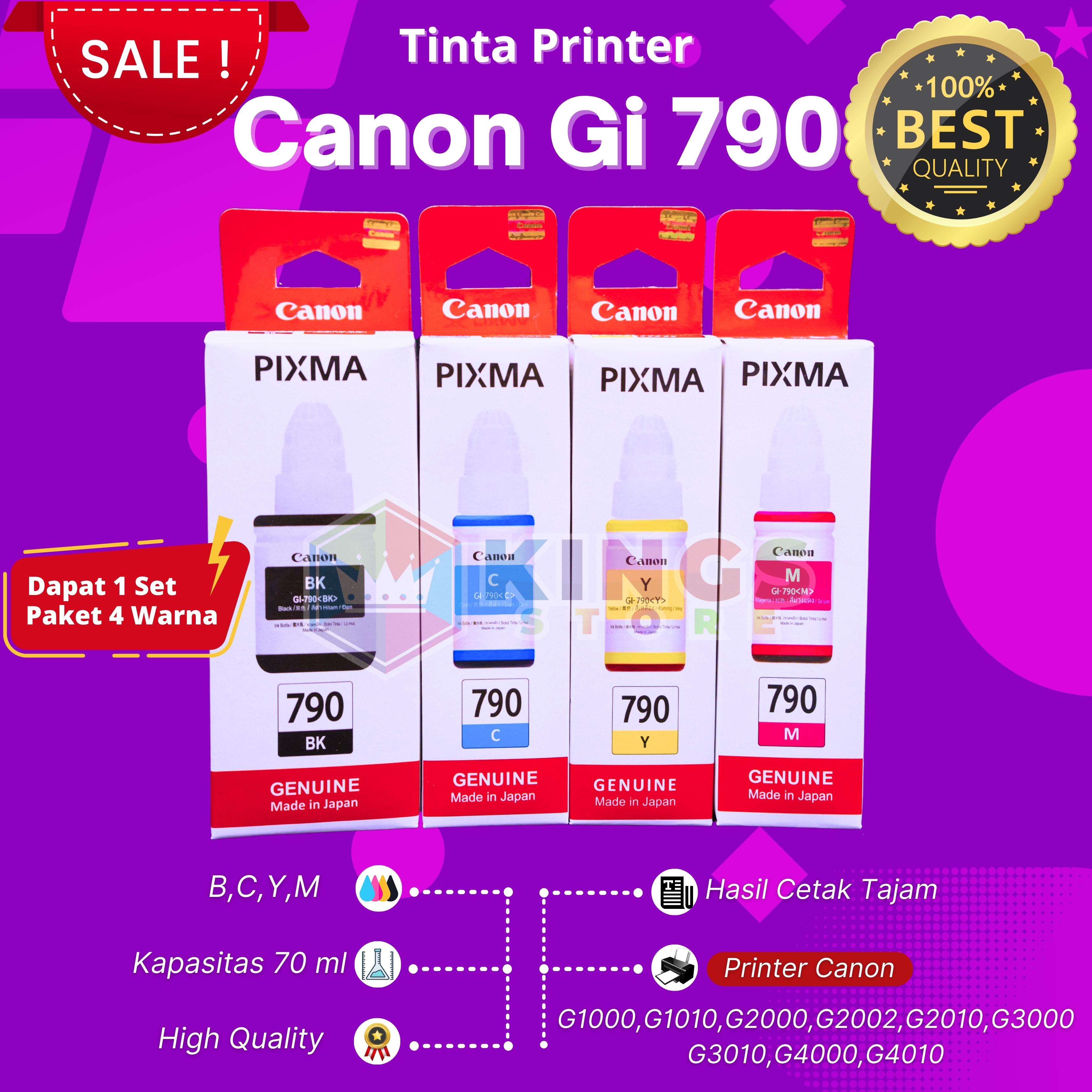 TINTA CANON Gi-790 PREMIUM (1Set) For Printer G1000, G1010, G2000 ...