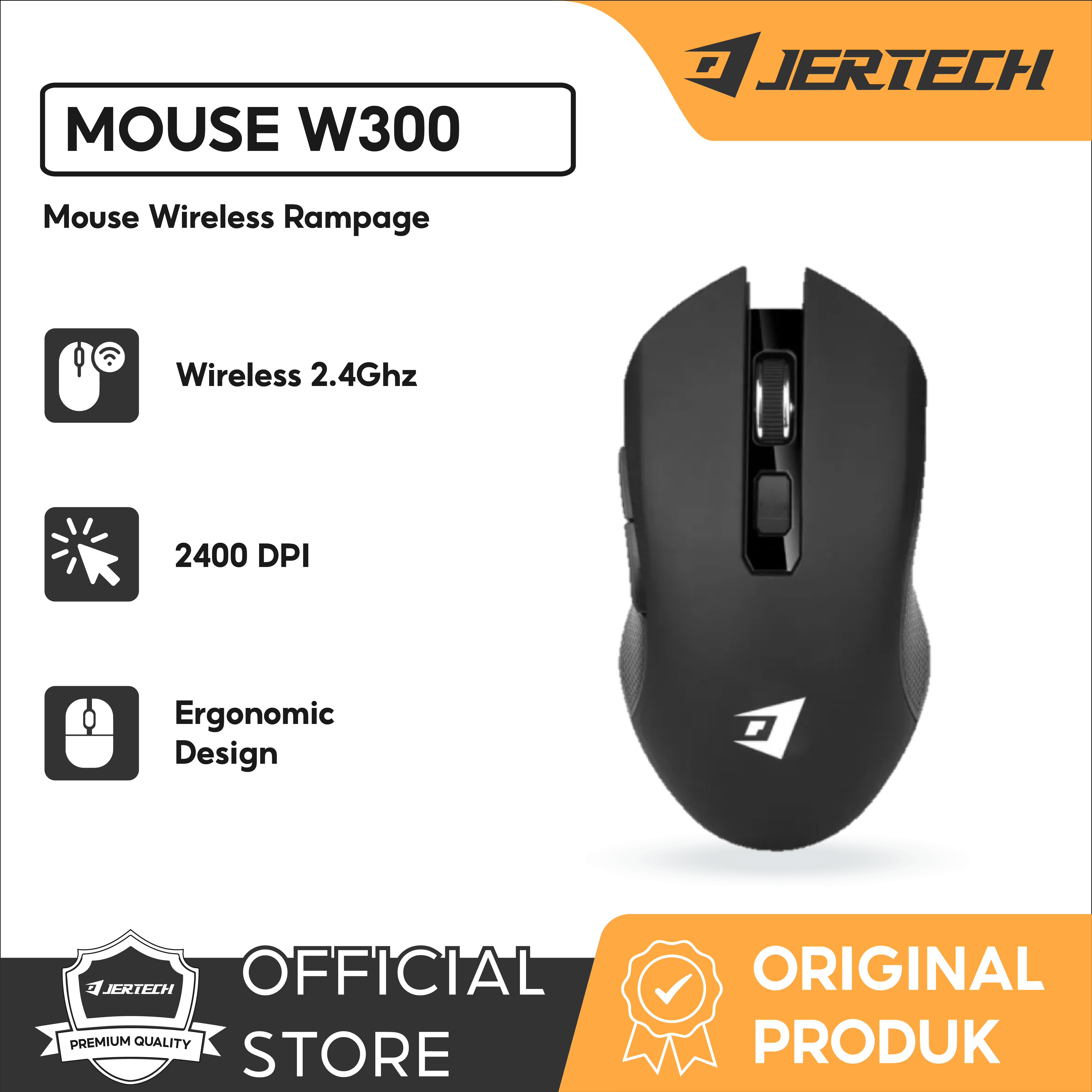 JERTECH Mouse Wireless Rampage W300 LED Light Effect 10 key roll over anti ghosting | Lazada ...