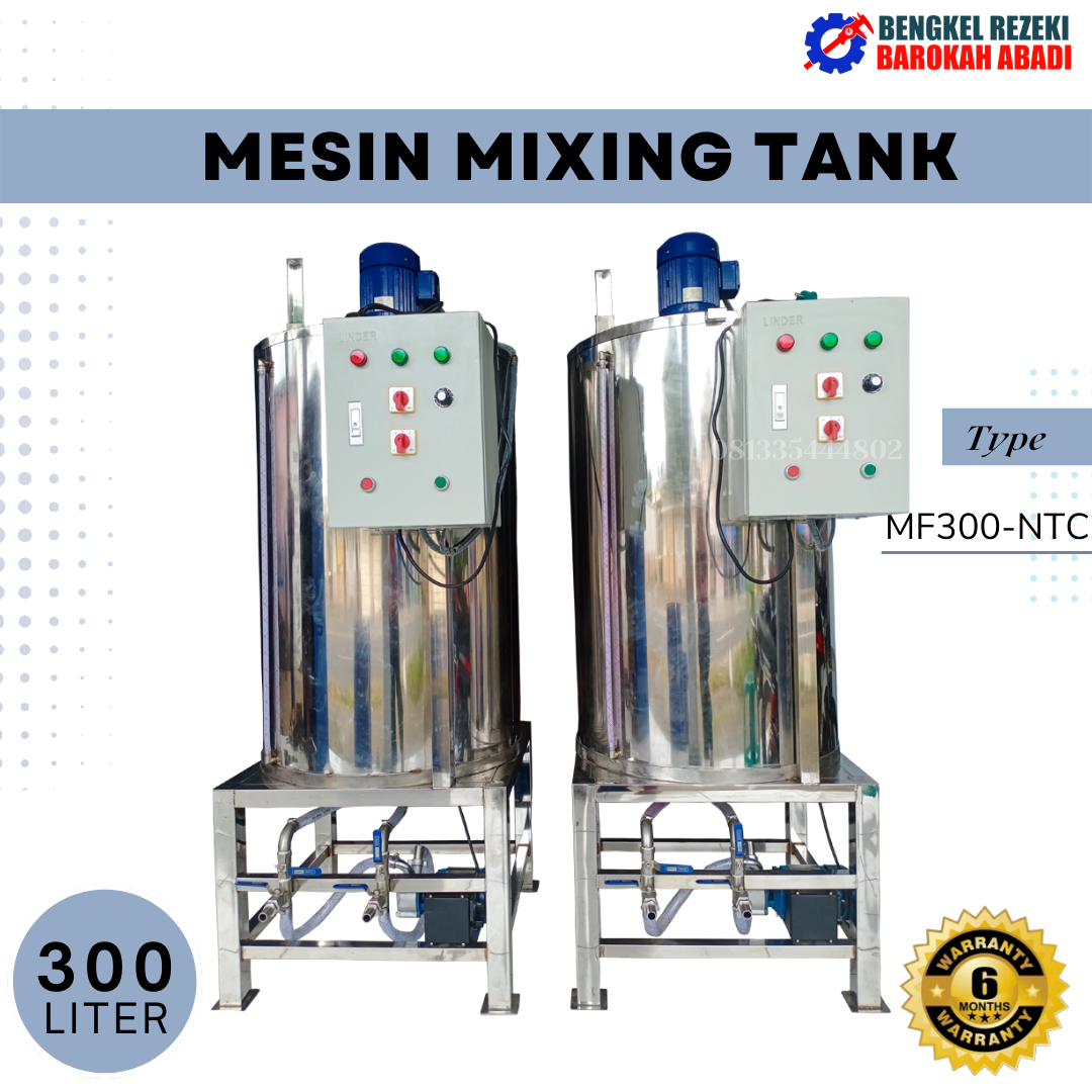 Mesin Mixing Tank Pengaduk Cairan Kapasitas 300 Liter Stainless ...