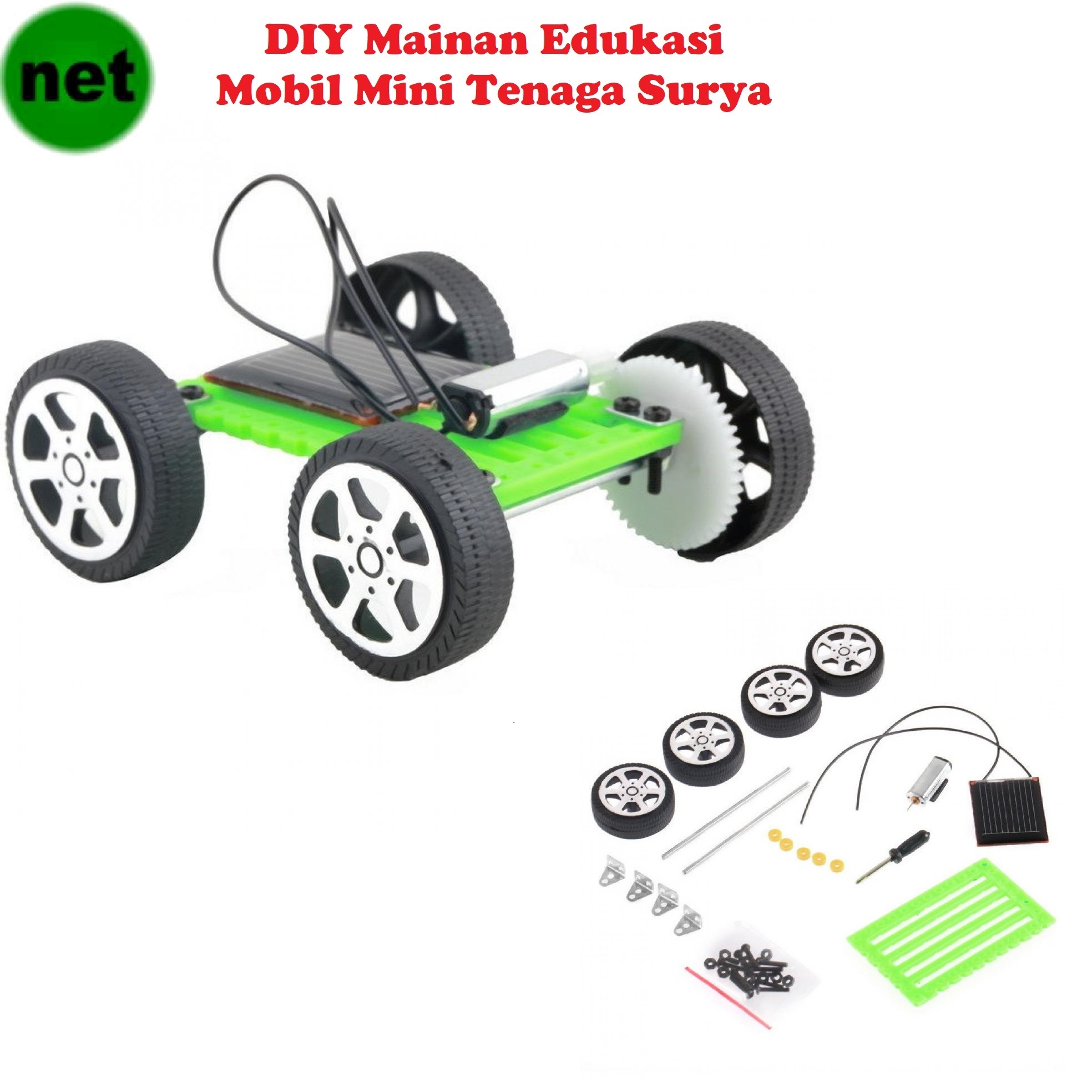 Mainan Edukasi Solar Cell DIY Merakit Mobil Mini Tenaga Panel Surya ...