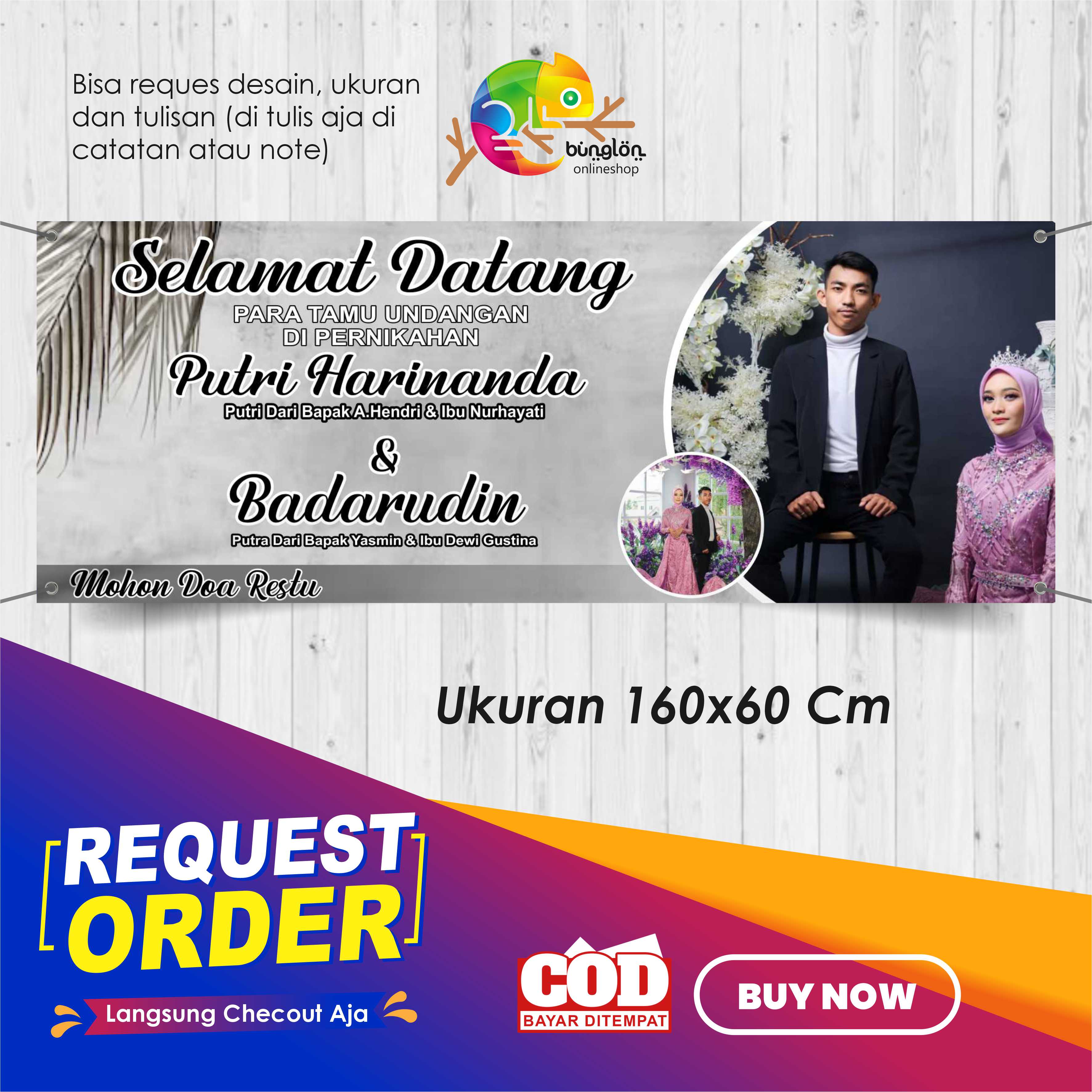 Banner 160x60 Selamat Datang di Pernikahan atau Wedding Custom Desain ...