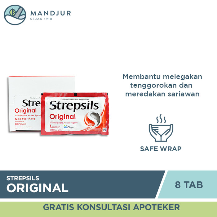 OBAT HERBAL Strepsils (Original) Sachet - Permen Pelega Sakit ...