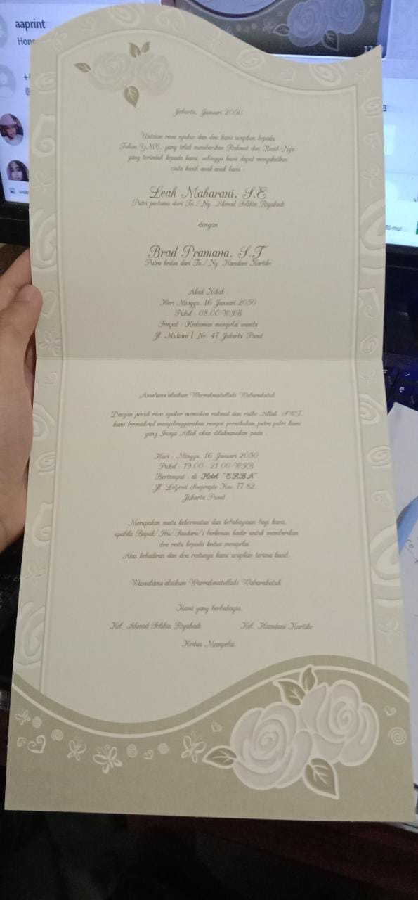 (PER 50PCS PLUS CETAK) UNDANGAN ERBA 8882 UNDANGAN NIKAH ULANG TAHUN ...