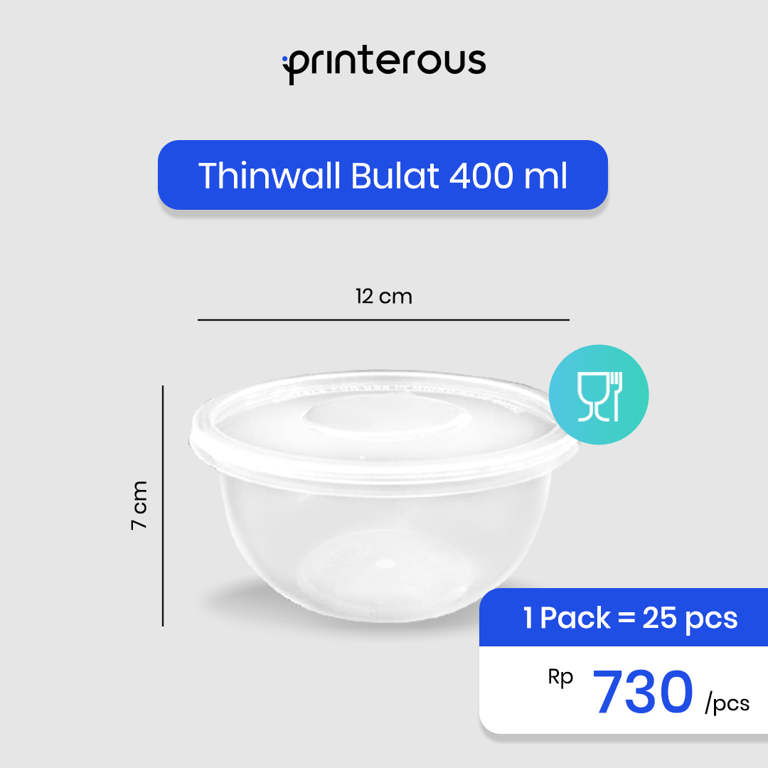 Kotak Makan Plastik / Thinwall / Food Container - Bulat 400ml | Lazada ...