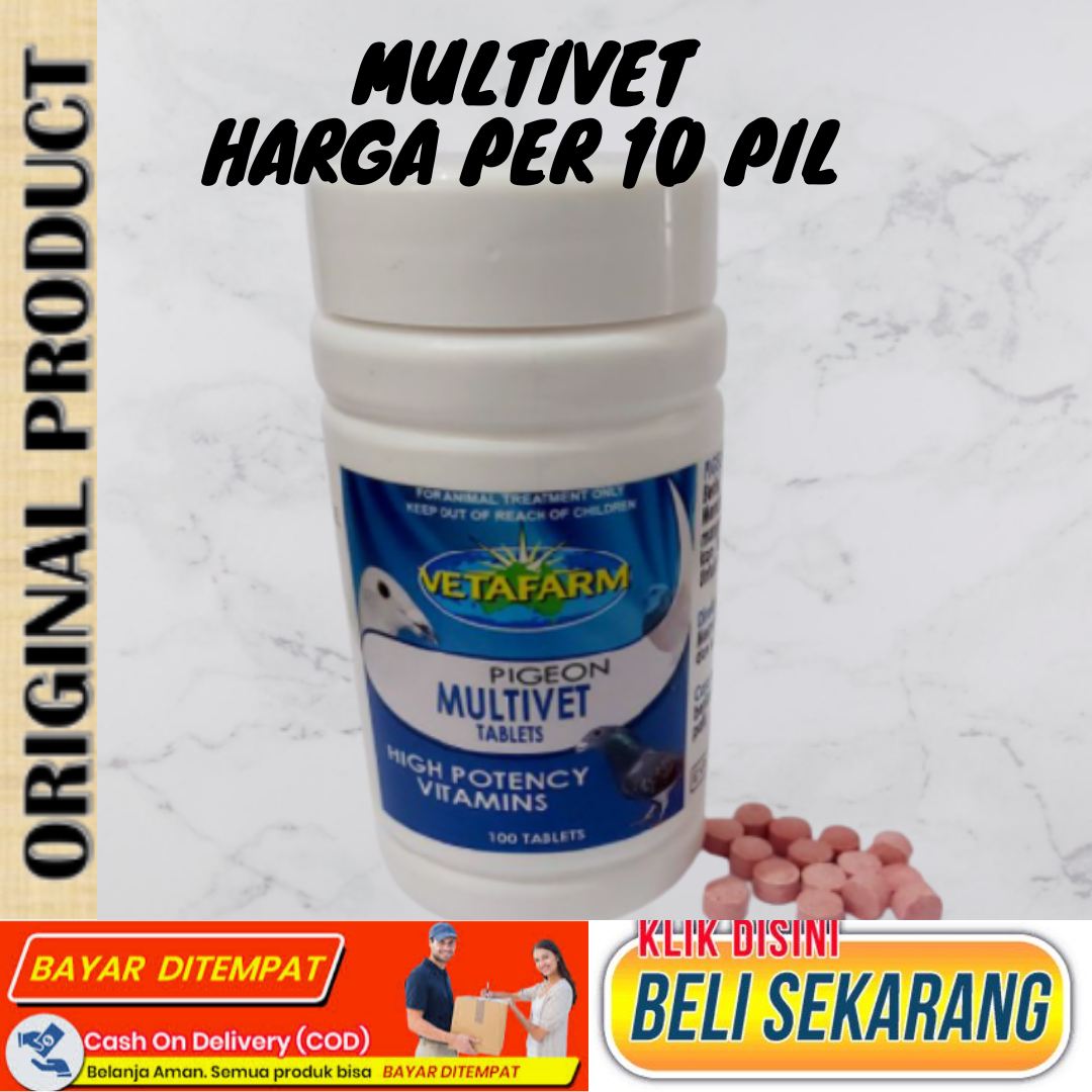 Multivet Vetafarm Per 10 Buah Vitamin Burung Merpati Harian Lomba ...