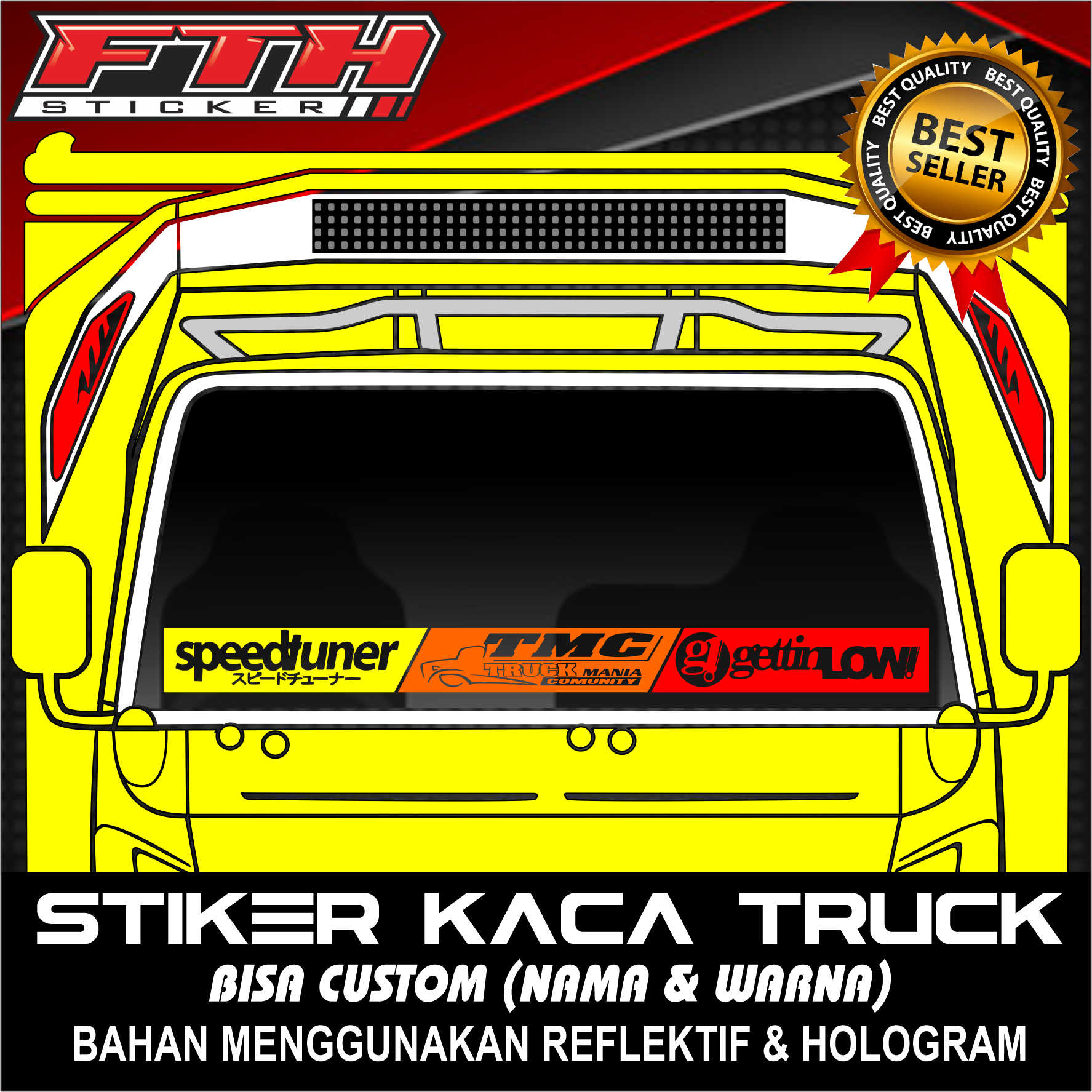 [TERBARU]STICKER KACA DEPAN TRUCK/PICKUP ATAS DAN BAWAH (BISA CUSTOM ...