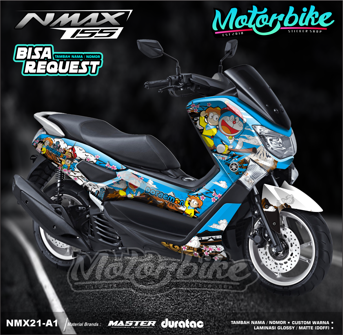 STICKER DECAL NMAX OLD DORAEMON - Decal Motor NMAX Fullbody - Stiker ...