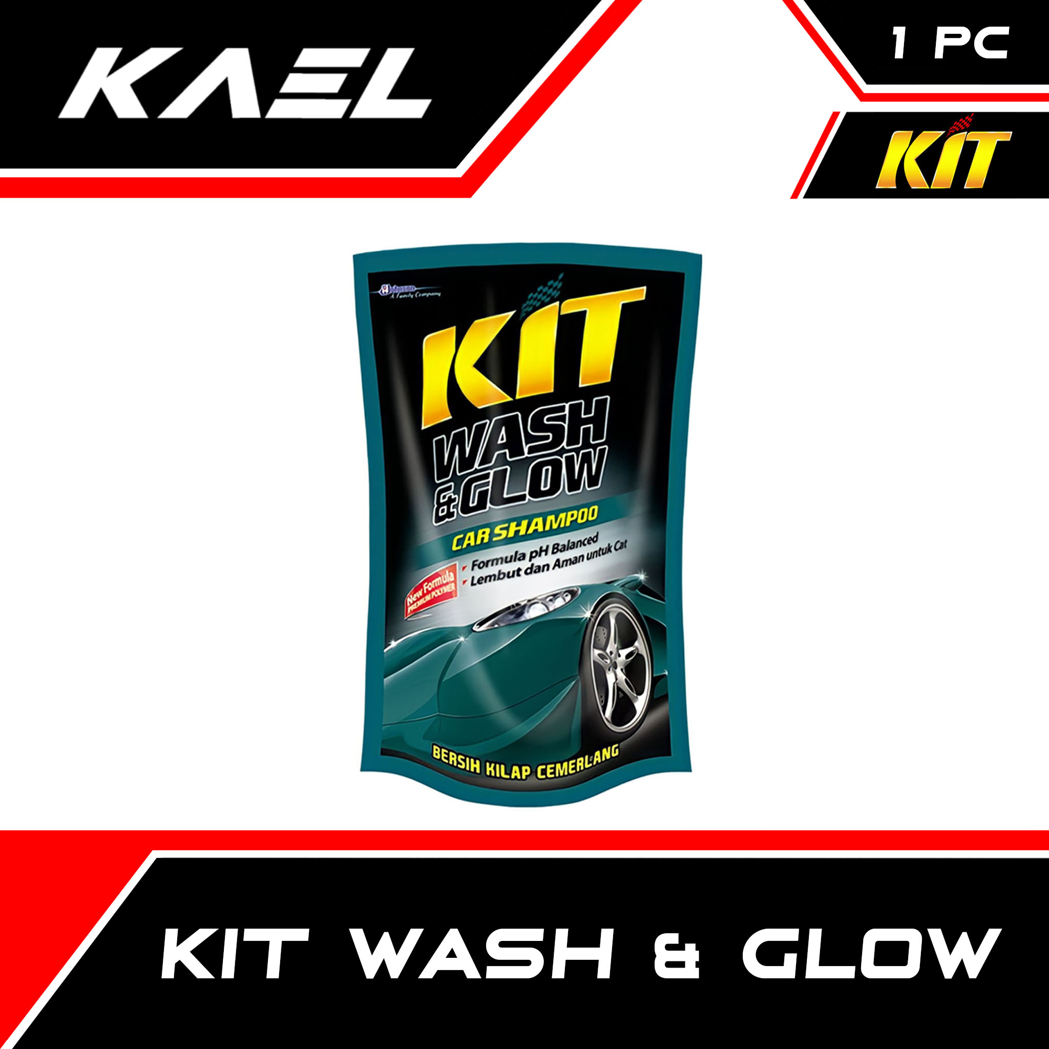 KIT Wash & Glow Shampo Cuci Motor Mobil 30 400 720 ml Sachet Pouch ...