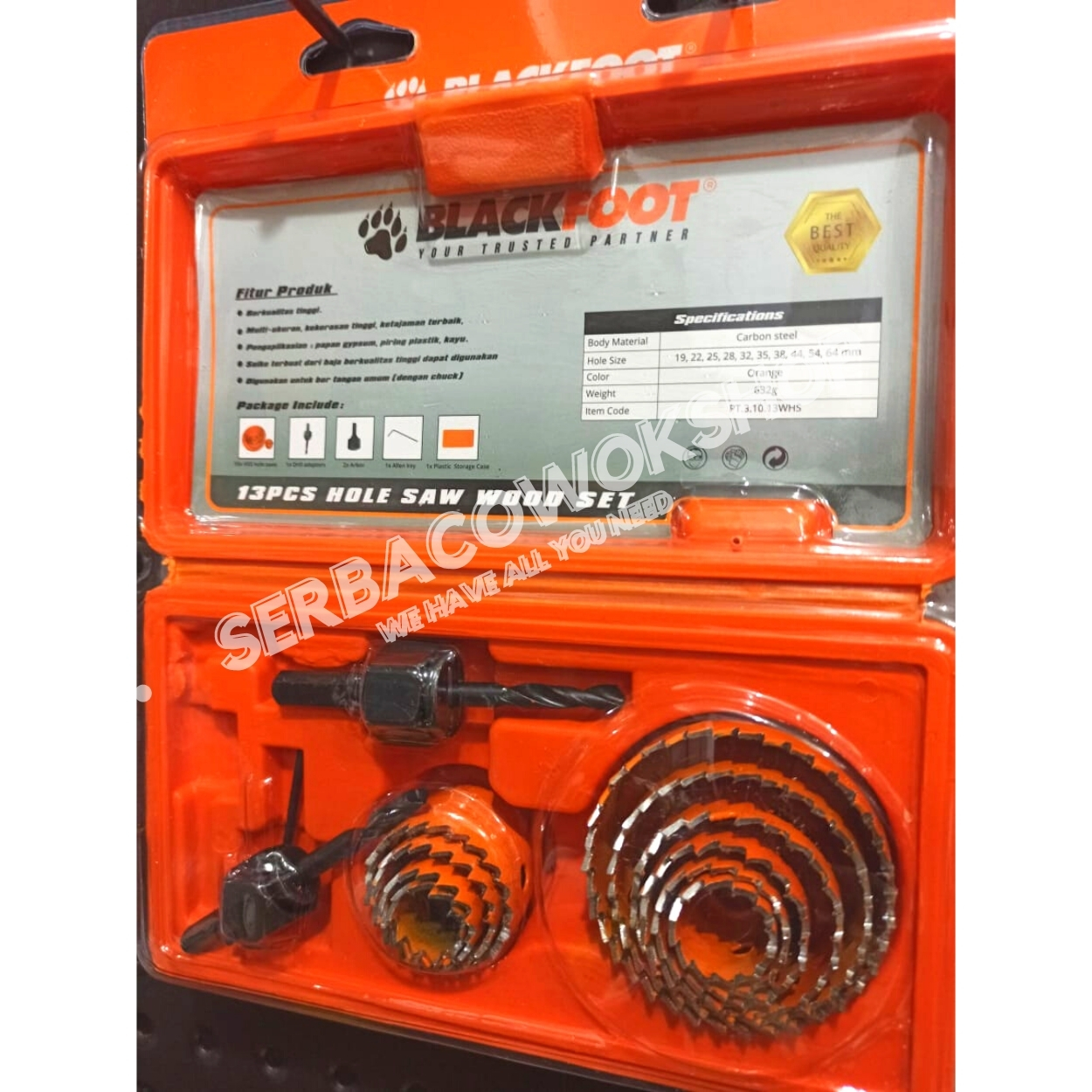 Blackfoot HoleSaw Kit Hole saw Set 13 pcs Carbon Steel Pembolong Kayu Termurah Berkualitas Lazada Indonesia