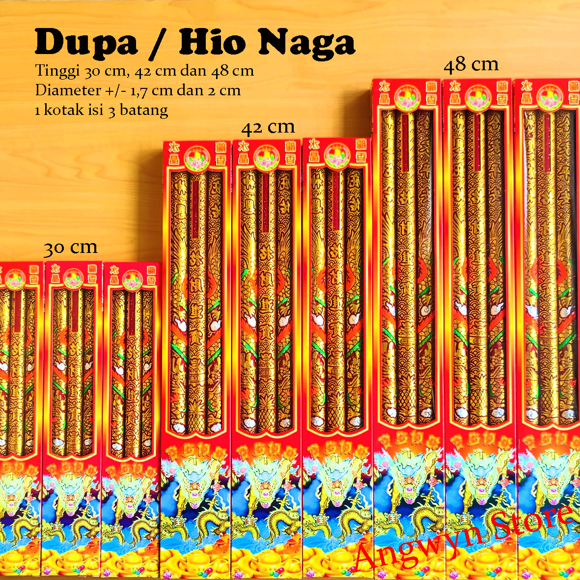 Dupa / Hio Naga Imlek 3 Batang Gambar Naga Emas Timbul | Lazada Indonesia