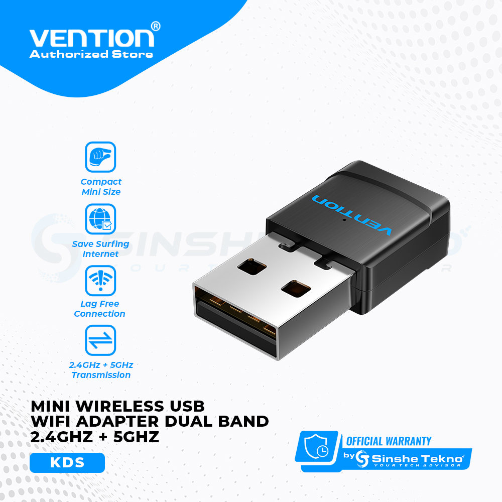 Vention USB WiFi Receiver Dongle Single Dual Band Adapter 2.4G 5Ghz ...