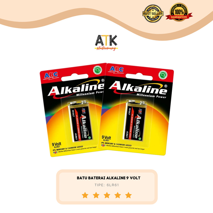 Batu Baterai Alkaline 9V / 9 Volt atk | Lazada Indonesia