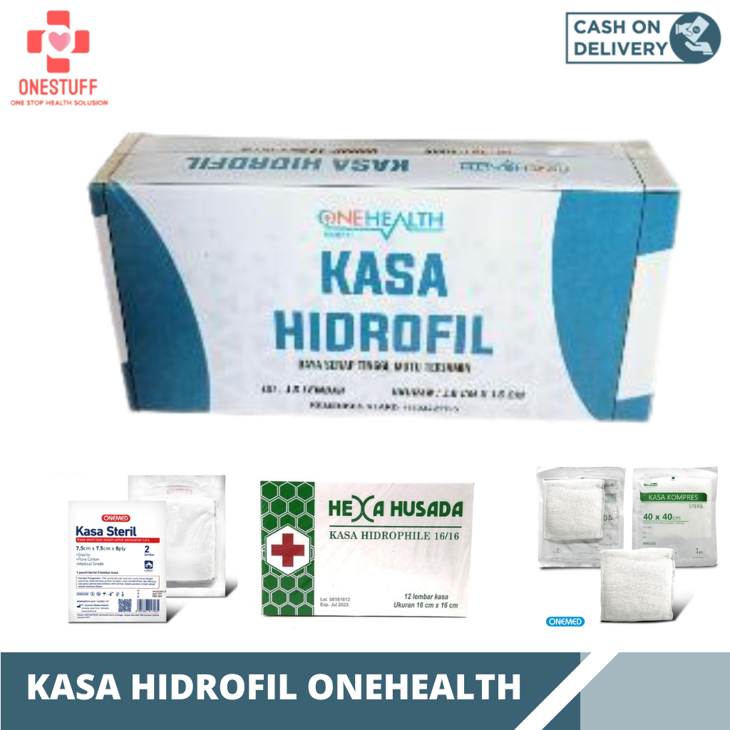 Kasa Steril HEXA HUSADA Kasa Hidrofil 16 x 16 cm Onemed Box isi 12 lbr ...
