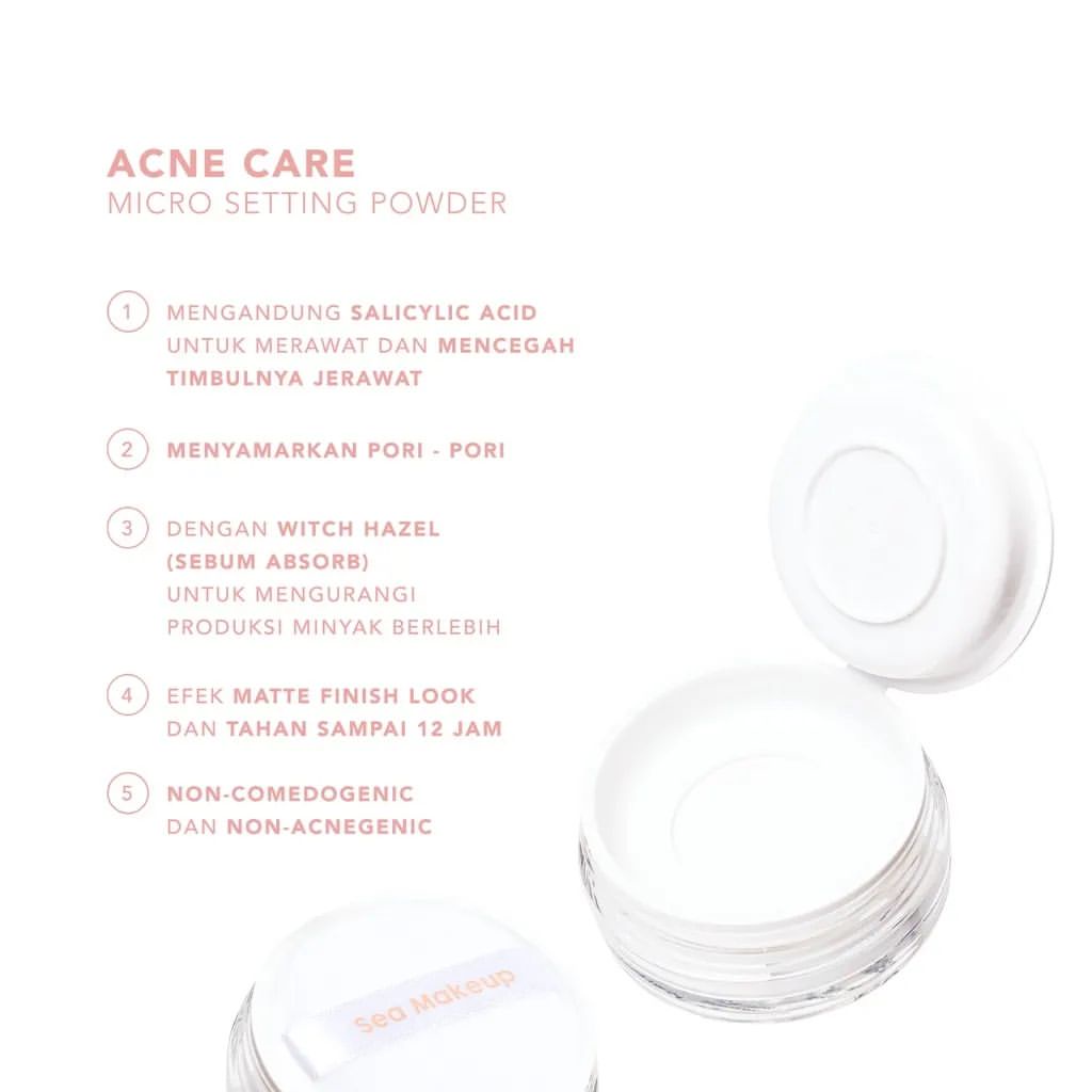 SEA MAKEUP Two Way Cake & Micro Setting Powder Acne Care - Bedak ...