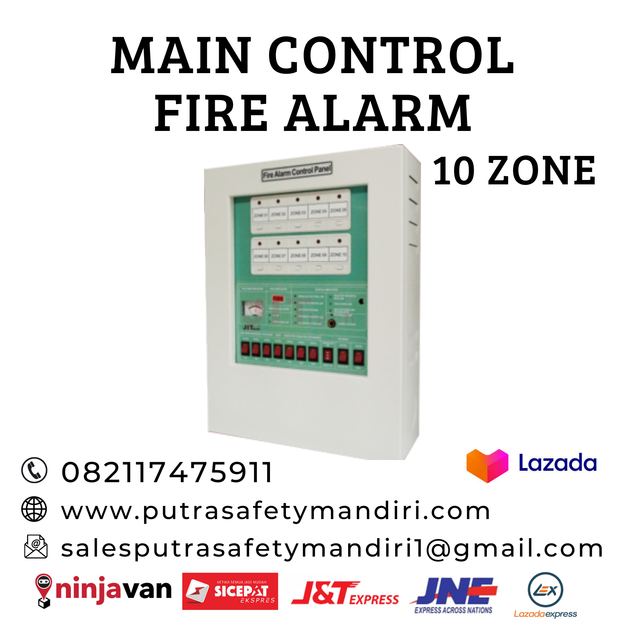 FACP MASTER MAIN CONTROL FIRE ALARM 10 ZONE MCFA KONVENSIONAL INDIKATOR ...