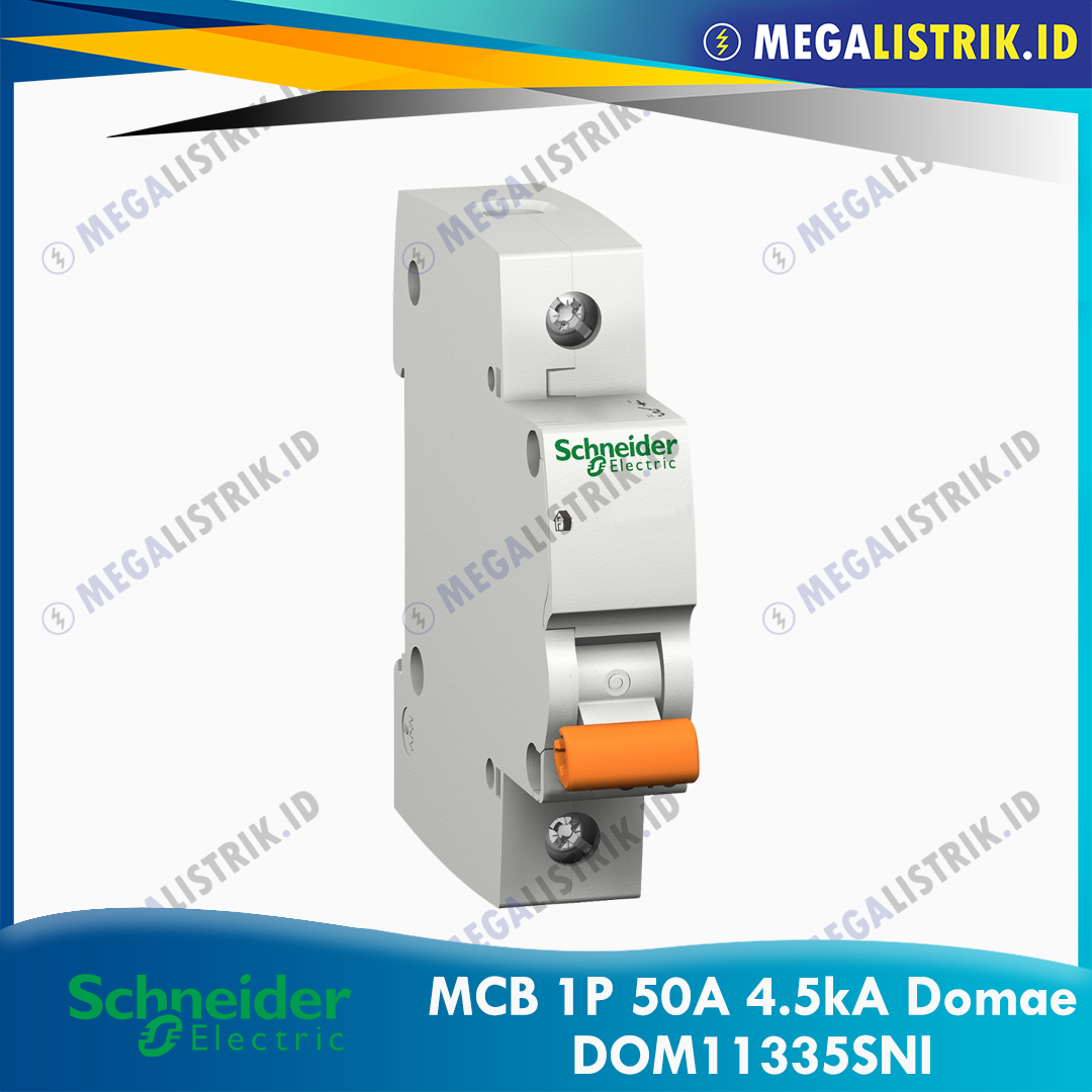 SCHNEIDER MCB DOMAE 1P 50A / MCB 1 PHASE 50 AMPERE SNI DOM11335SNI | Lazada Indonesia