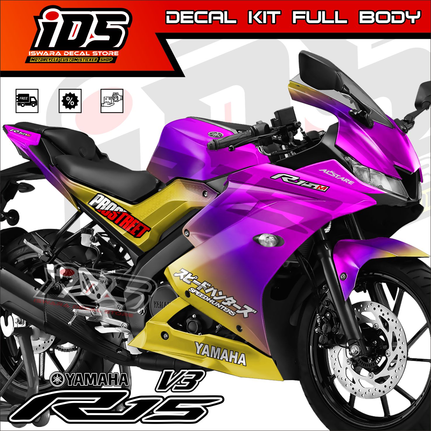 Decal R15 V3 Full Body Stiker R15 V3 Full Body Dekal R15 V3 Gradasi ...