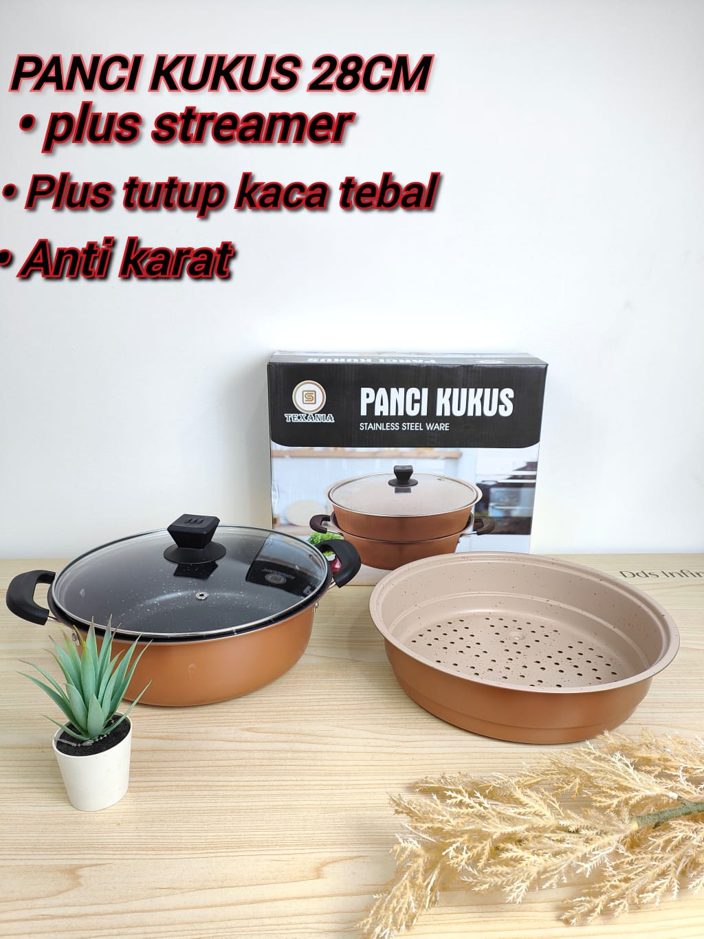 Panci Gold Steamer 2 Susun Premium 28 cm Panci kukus Enamel | Lazada ...