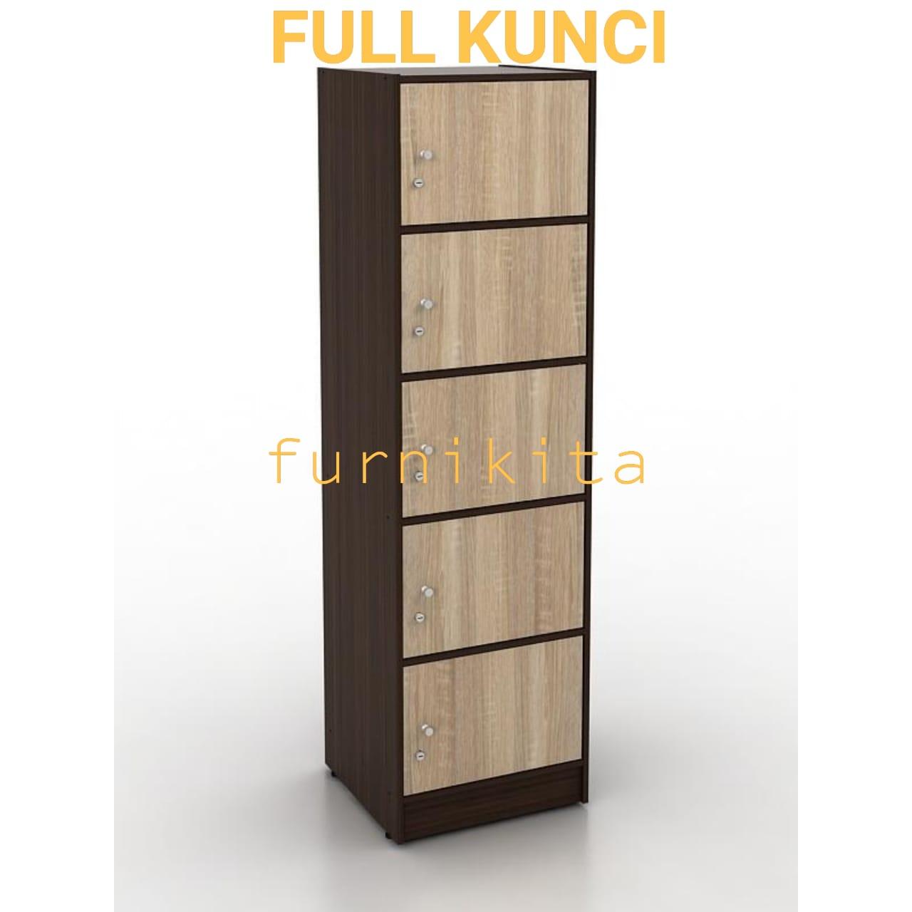 LEMARI RAK BUKU SERBAGUNA ALBA 5 PINTU DENGAN FULL KUNCI RSG | Lazada ...