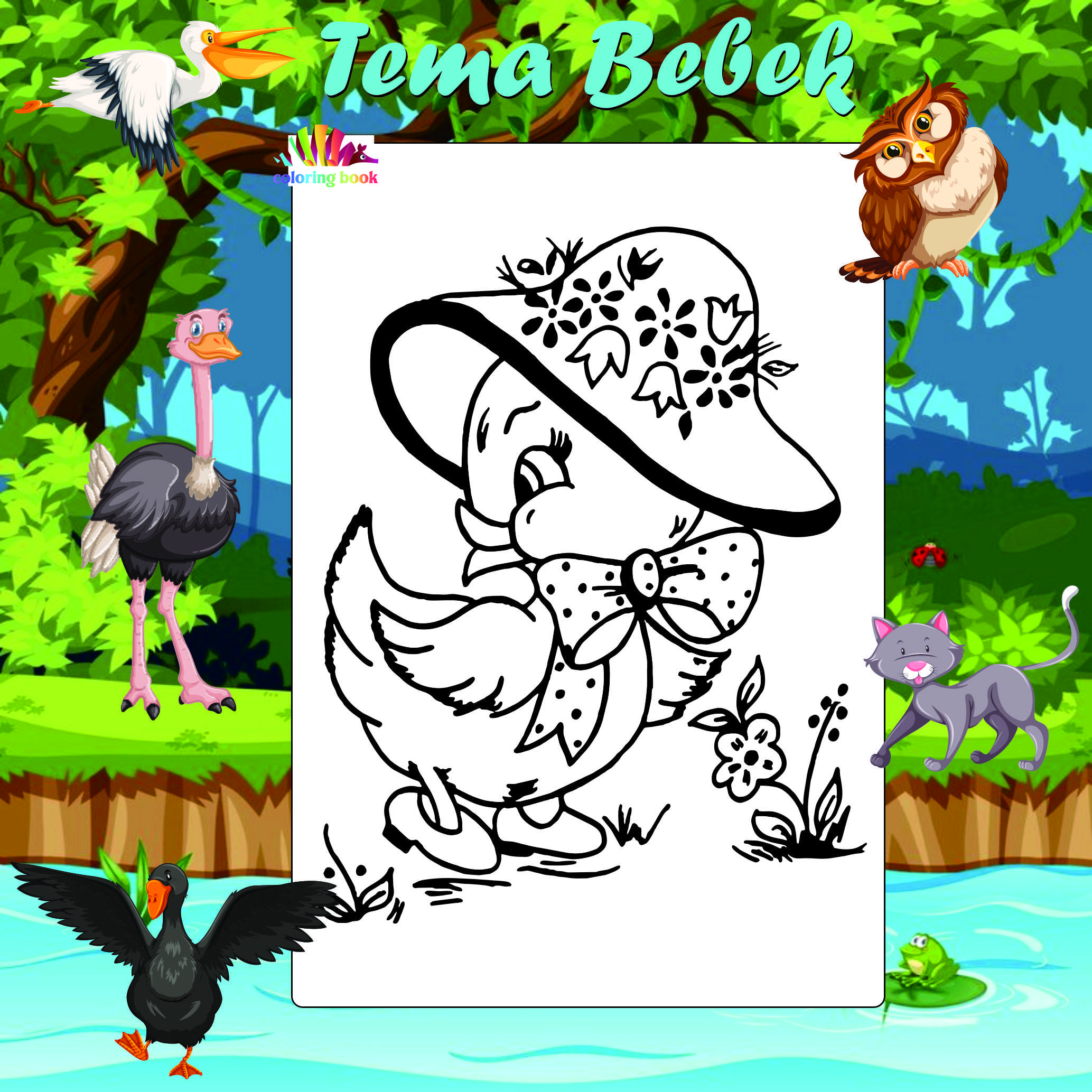 KERTAS MEWARNAI / COLORING / KERTAS GAMBAR / BEBEK | Lazada Indonesia