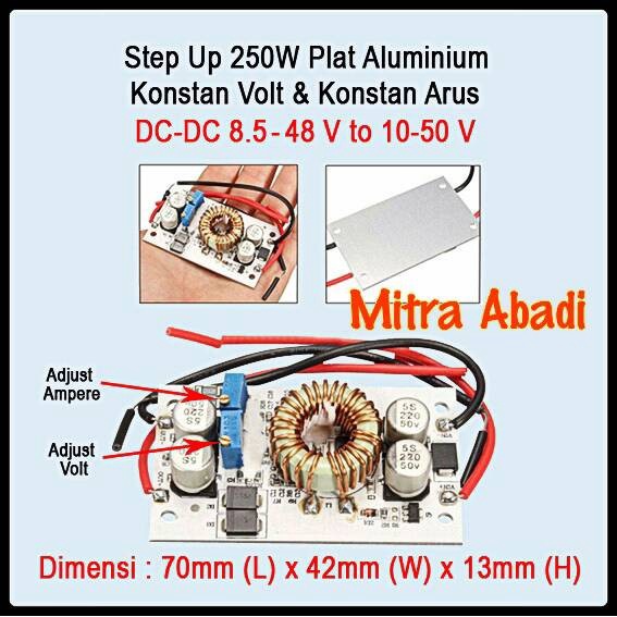 Step UP Module Power Supply 250 Watt 10-50V Plat Aluminium | Lazada ...