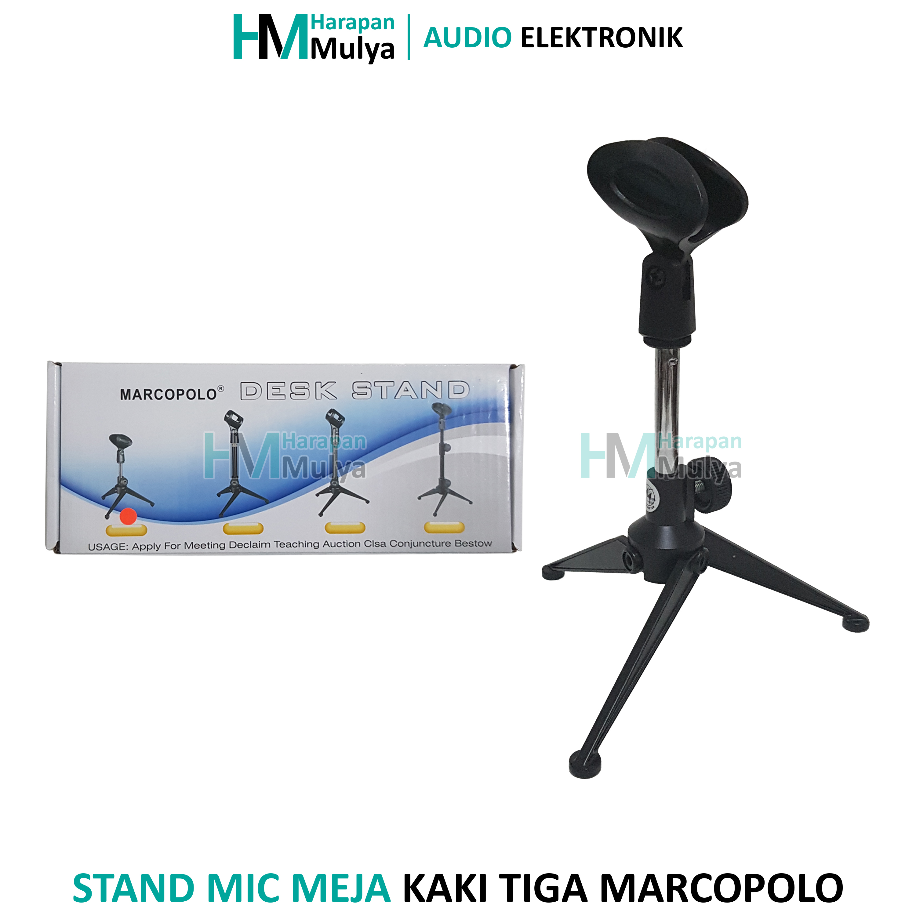 Marcopolo Stand Mic Dudukan Microphone Meja Rapat Besi Kaki Tiga ...