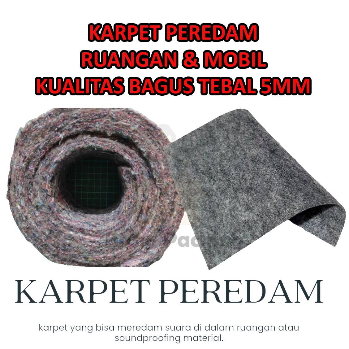 KARPET PEREDAM TEBAL 5MM - GLASSWOOL TEBAL 5MM - TIKER PEREDAM 5MM ...