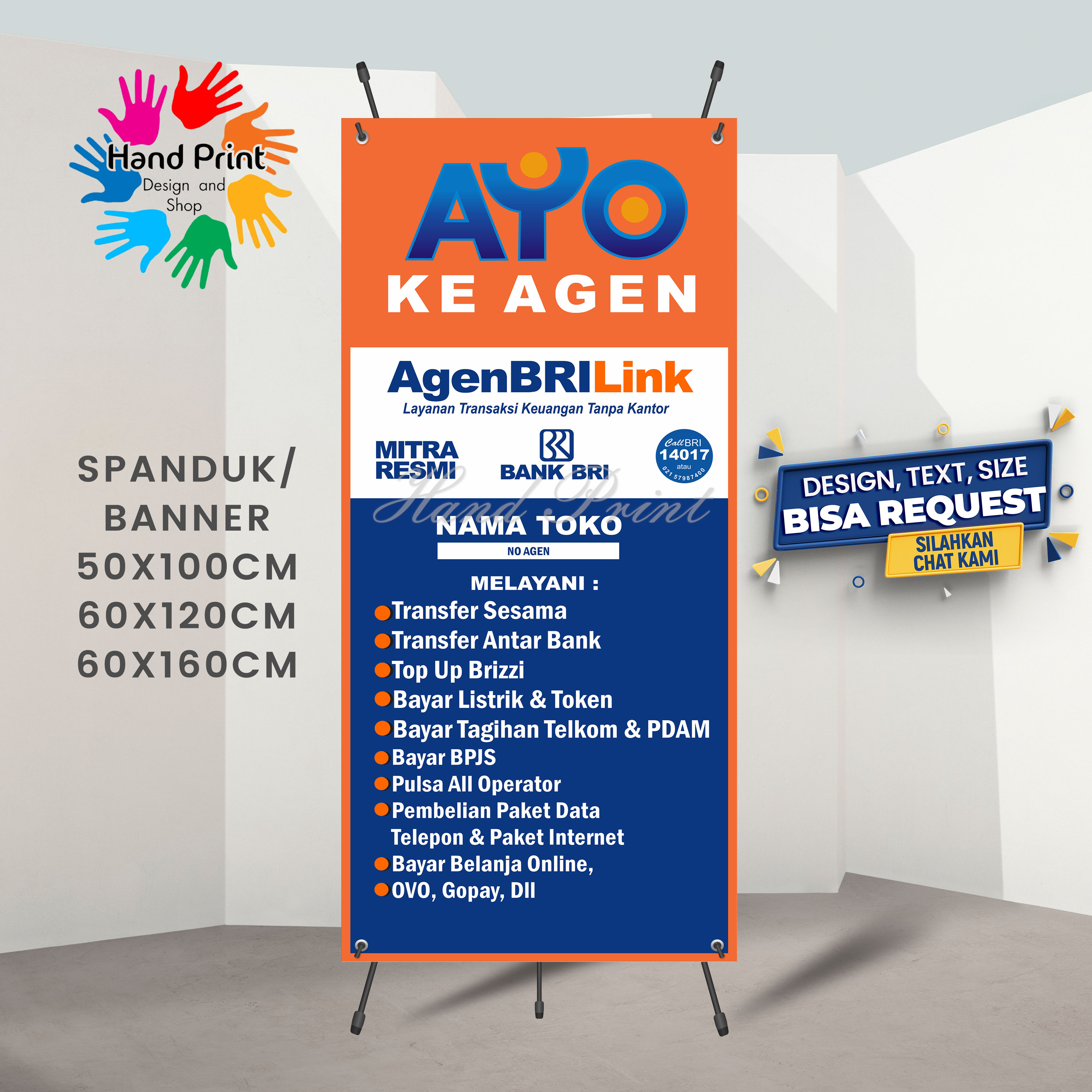 SPANDUK BANNER Agen BRI Link Model A 50x100, 60x160 CM | Lazada Indonesia