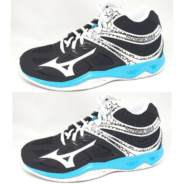 Sepatu volley mizuno Thunderblade 2 low black white blue atoll original ...