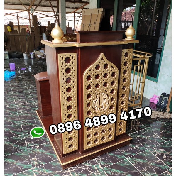 mimbar pidato kayu jati finishing mimbar masjid minimalis kayu jati ...