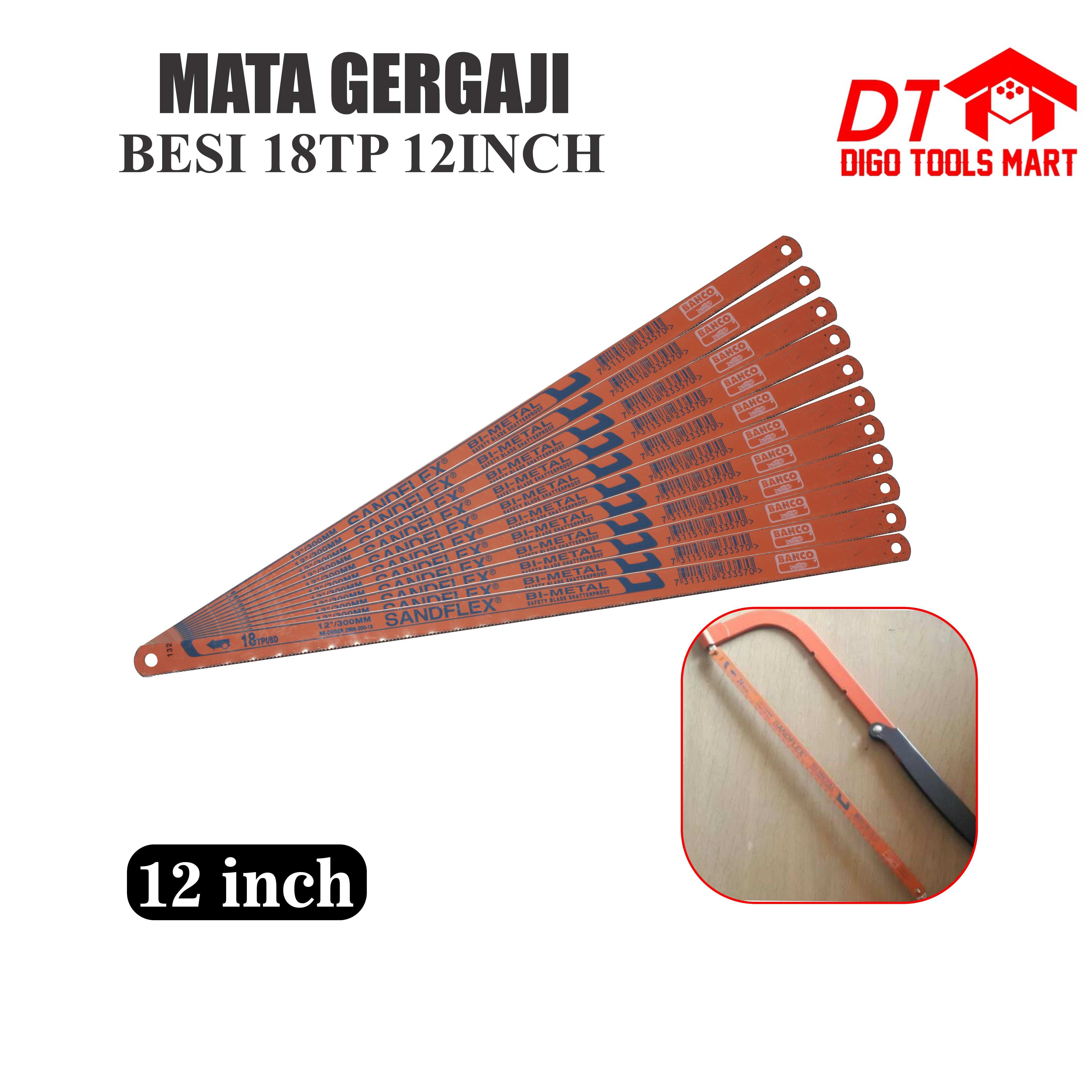Mata Gergaji Besi 12 Inci Sandflex 18 TPI Kasar ORIGINAL | Lazada Indonesia
