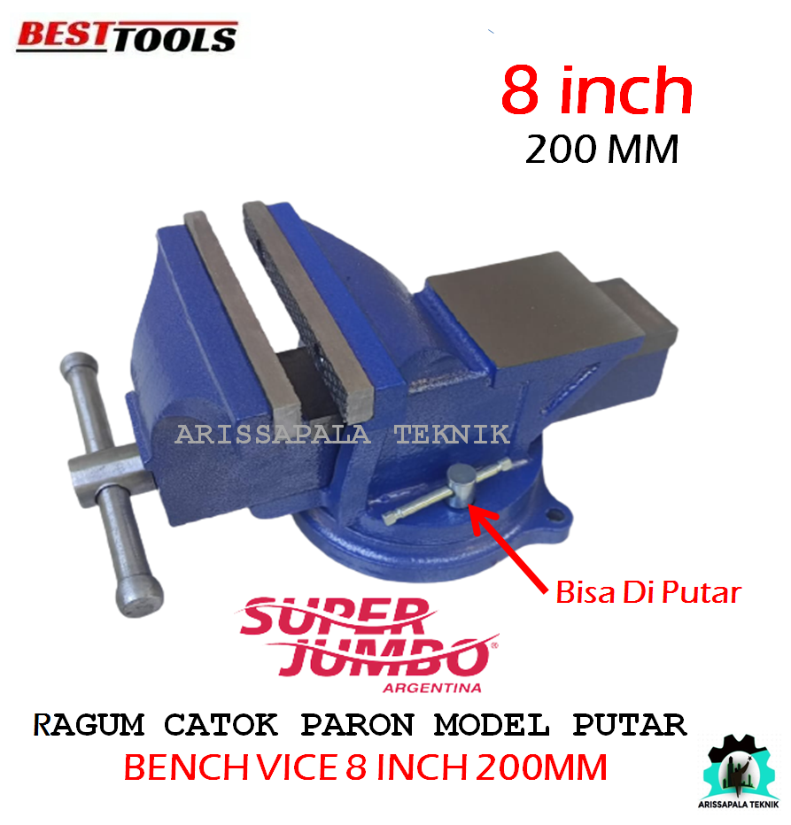 Catok Paron Ragum Meja Putar Tanggem 8 inch Bench Vise 8 inch 200mm ...