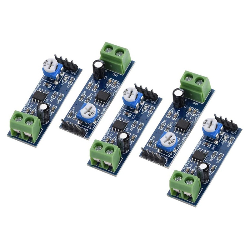 5 Pcs LM386 Audio Power Amplifier Module 200 Times Gain Amplifier Board ...